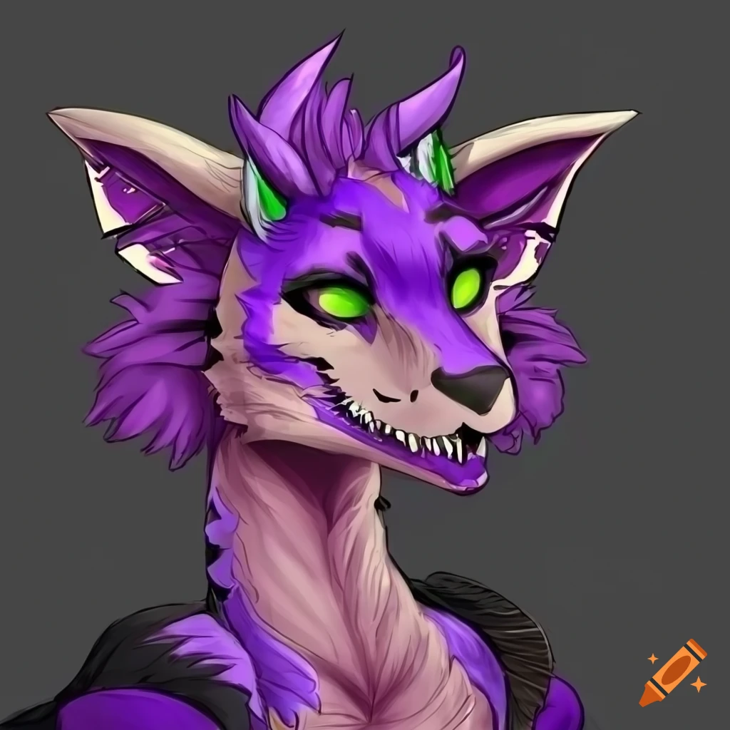 Flat color drawing of a dragon fox hybrid