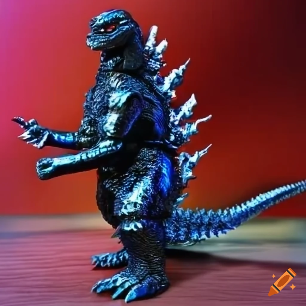 Image of a heavily armored metallic godzilla