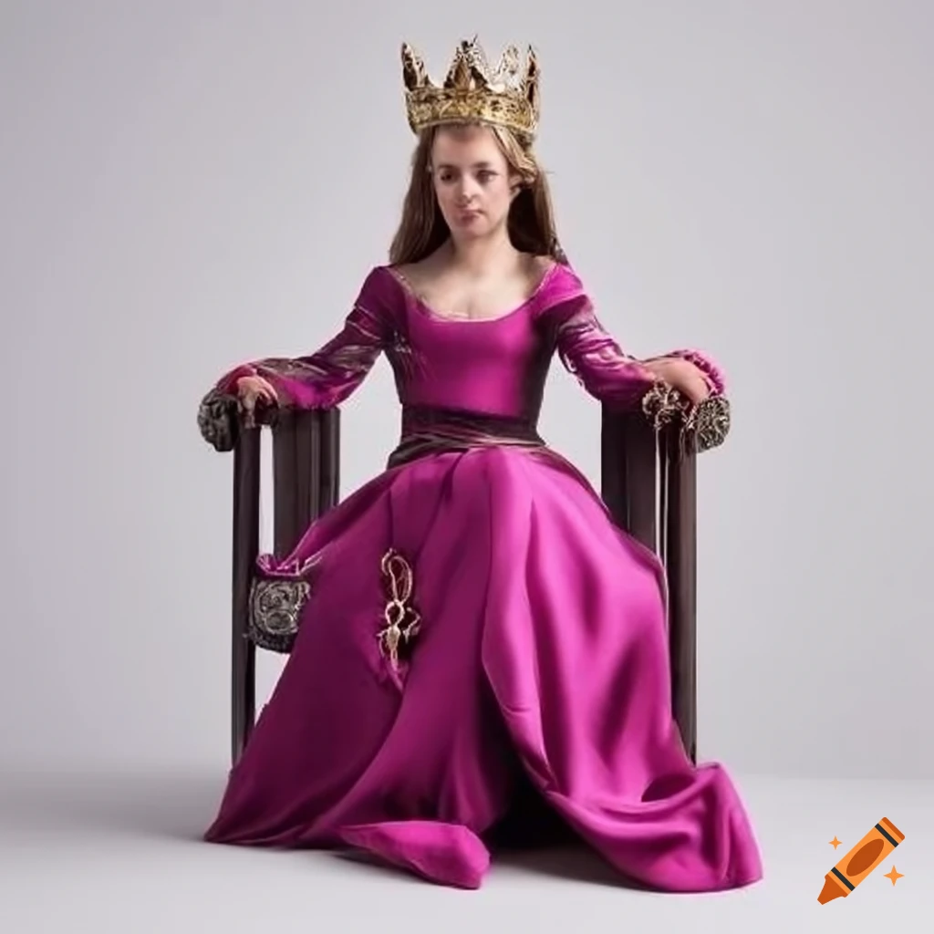 Portrait of a young medieval princess on white background