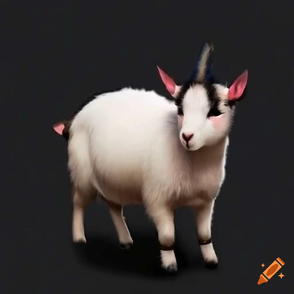 Photograph of a cute chubby anime goat on Craiyon