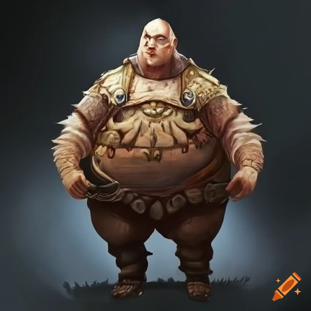 Illustration of a fat general in a fantasy world