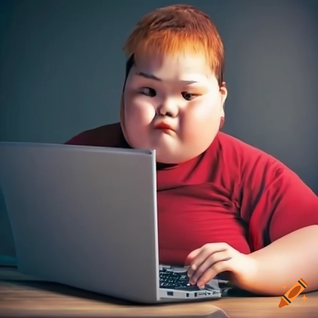 Boy playing on a computer on Craiyon
