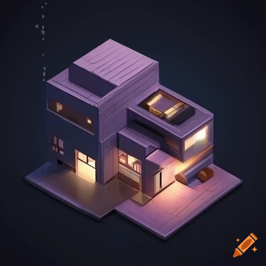 Isometric futuristic house