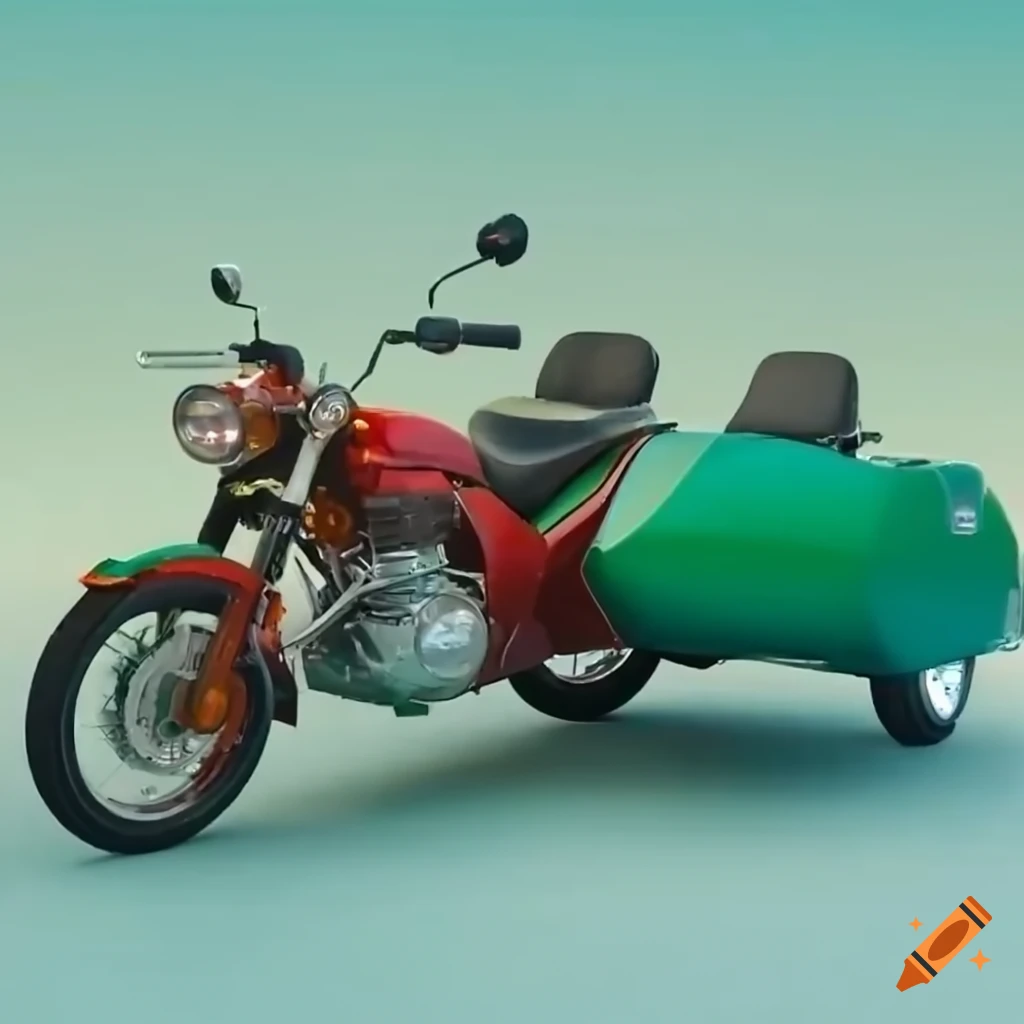 Side view of a motorbike with sidecar in madrid