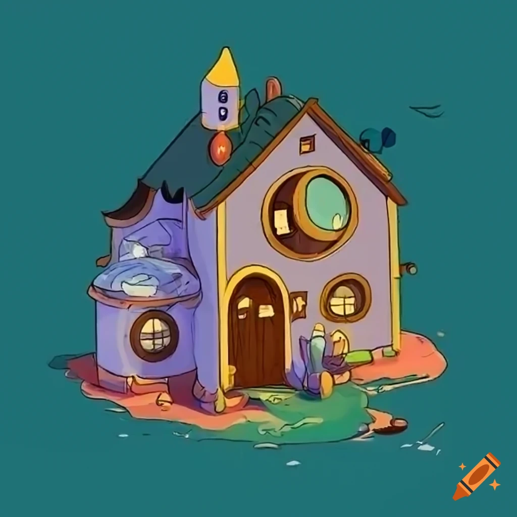 2d house in adventure time style