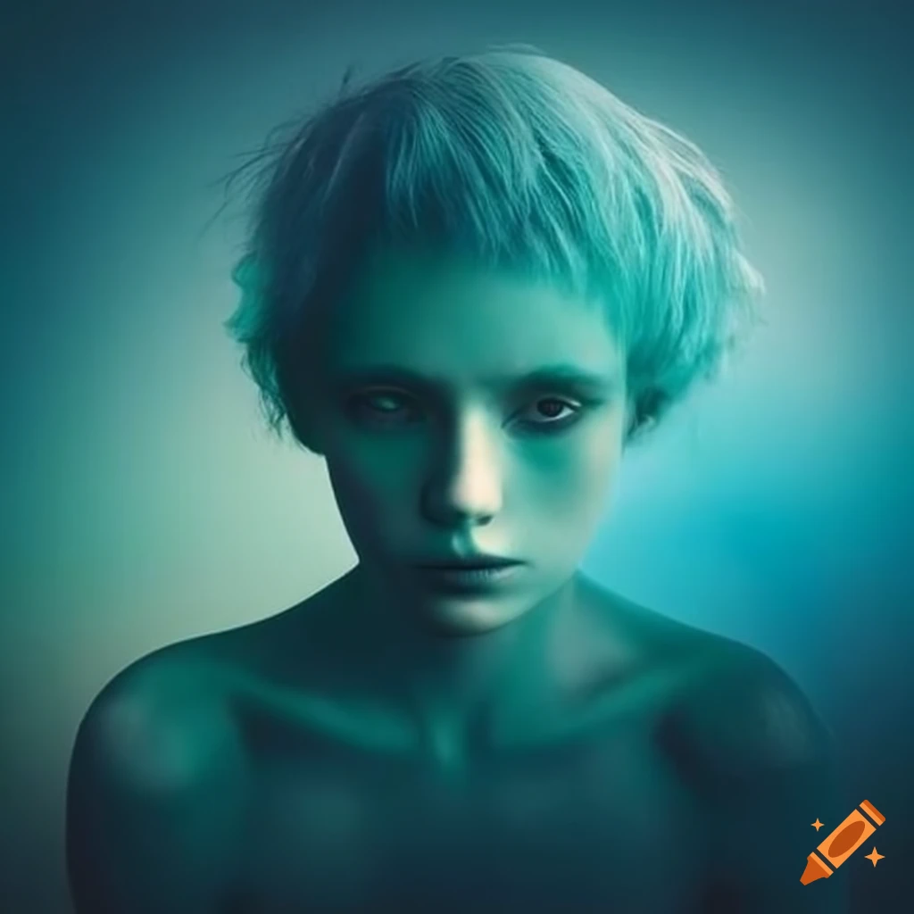 Portrait of a person embodying the earth's elements