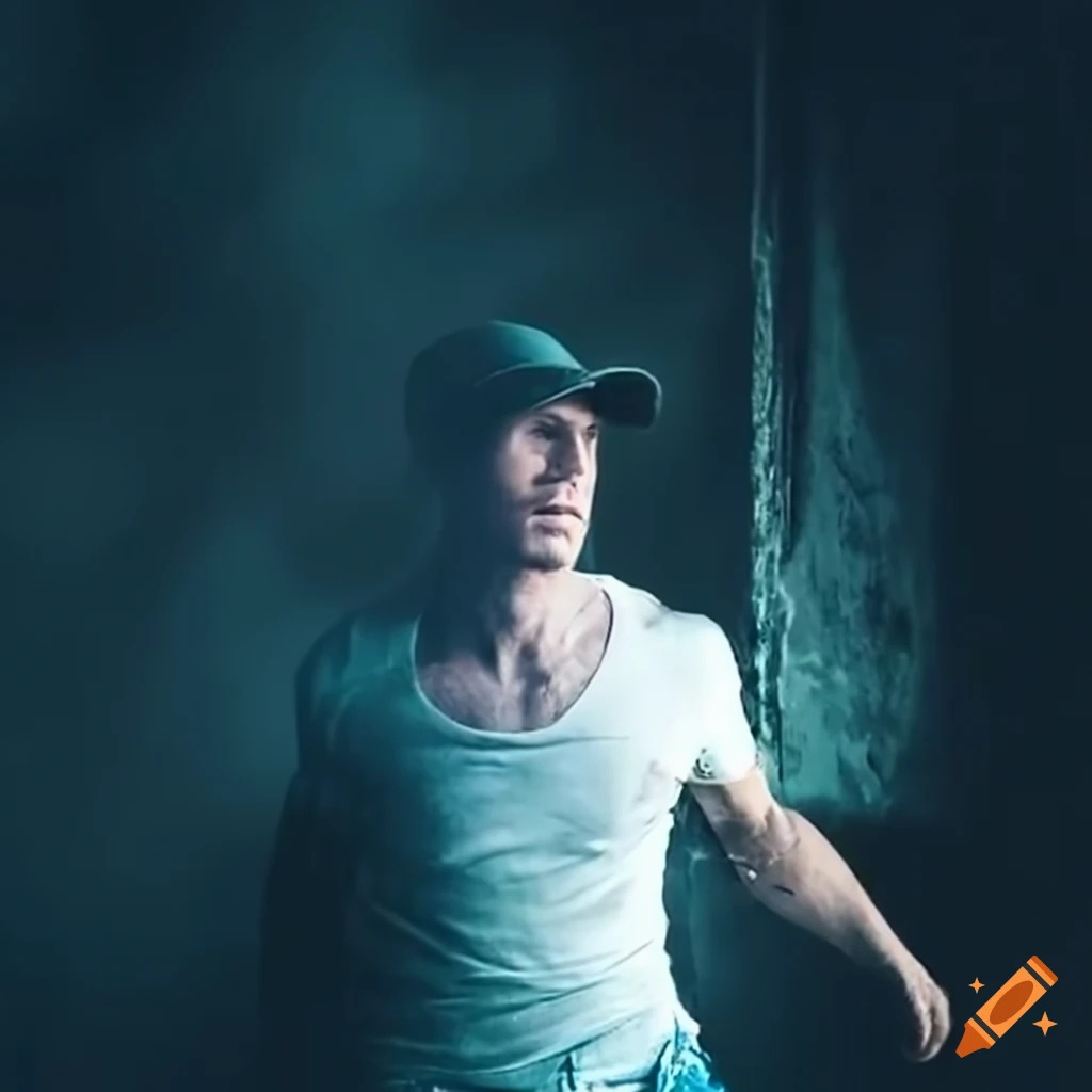 Man running through glass window pane on Craiyon