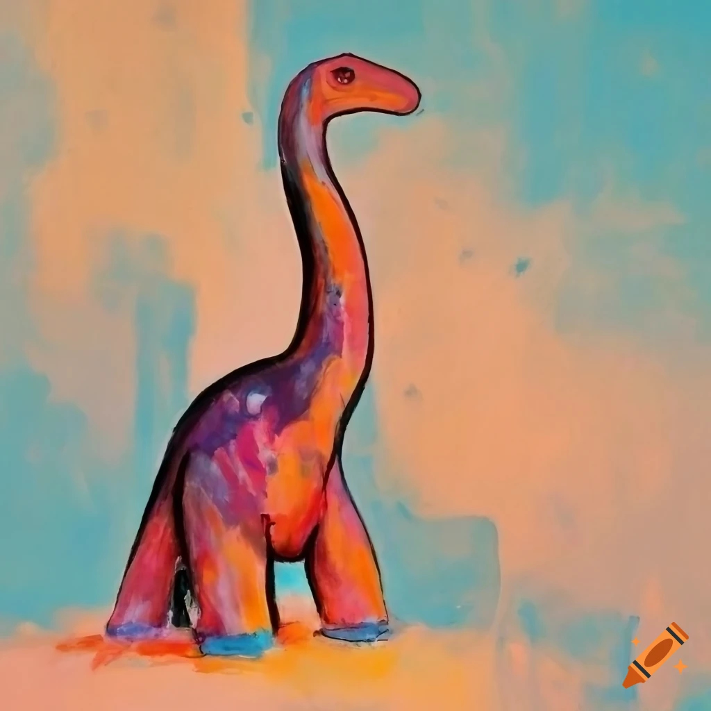Modigliani-style brontosaurus artwork on Craiyon
