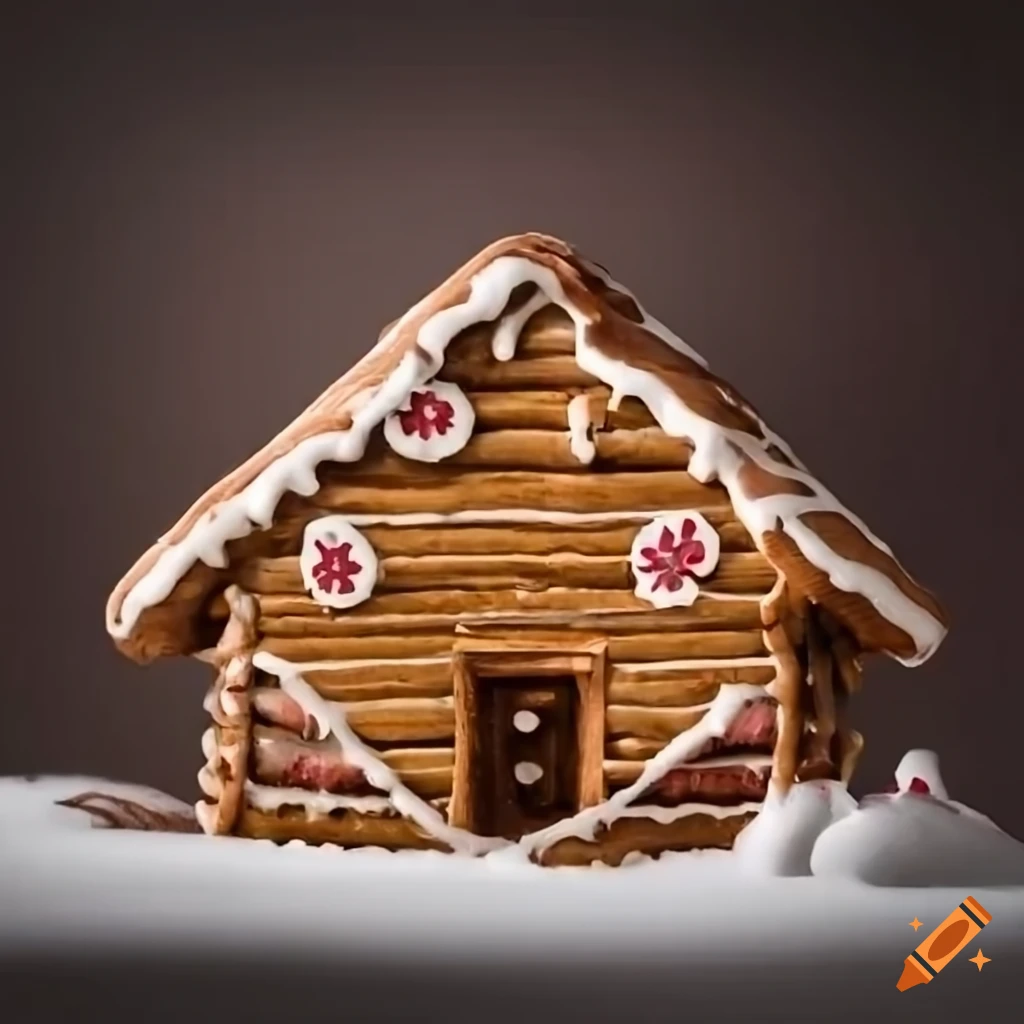 Gingerbread log cabin on Craiyon