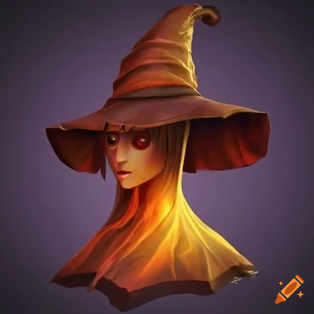 Powerful wizard's amber hat for video game on Craiyon