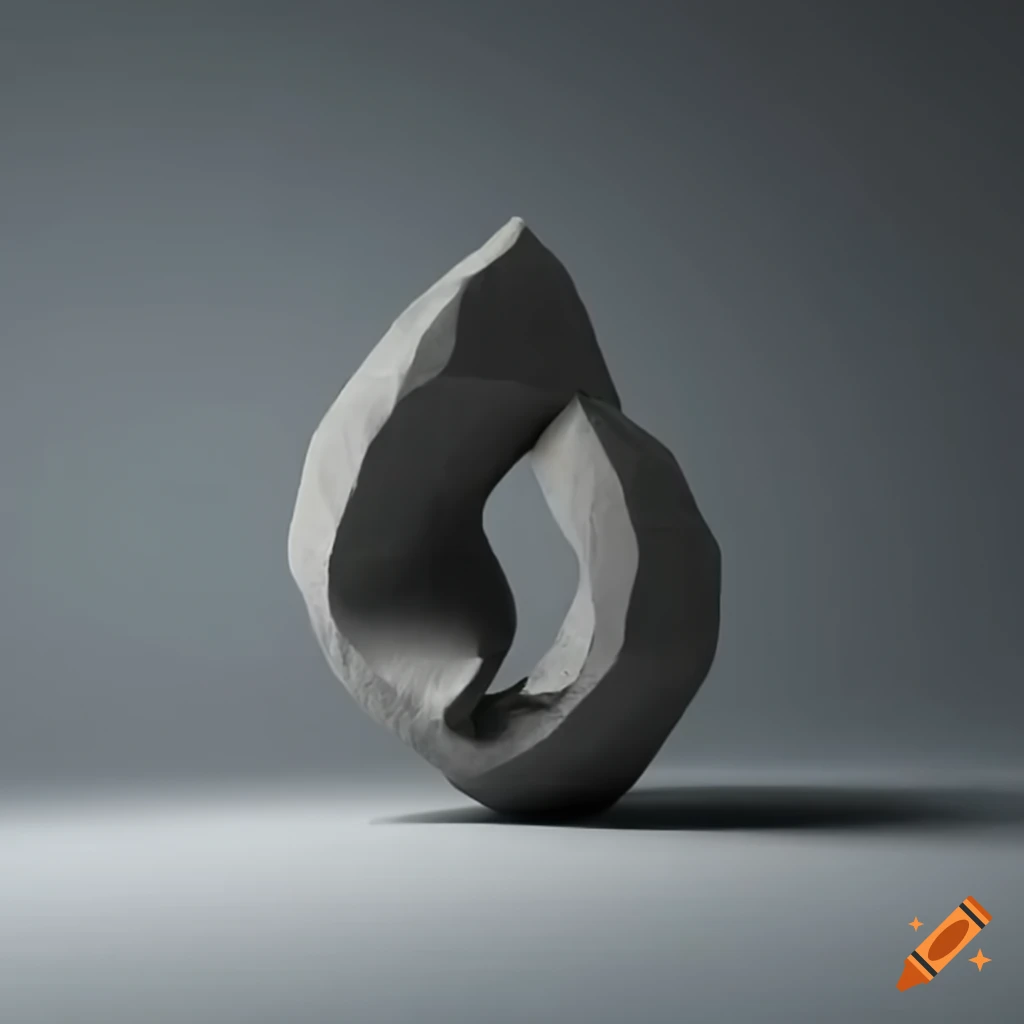 Abstract artwork of levitating concrete sculpture on Craiyon