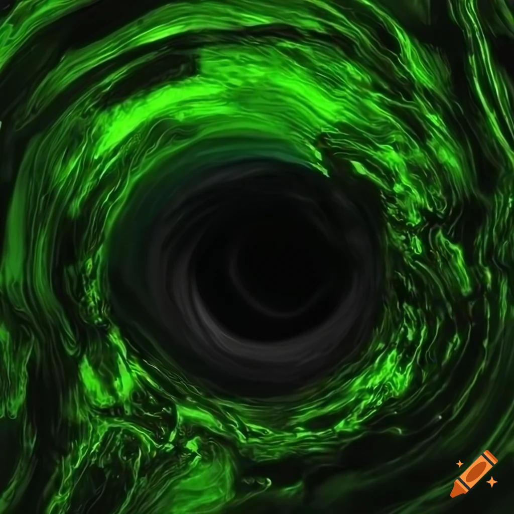 Abstract green and black void