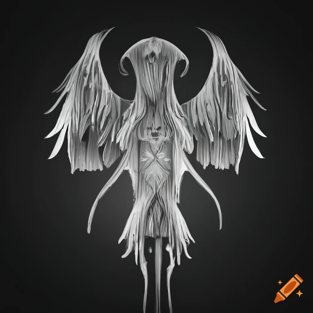 Abstract white sigil on black background