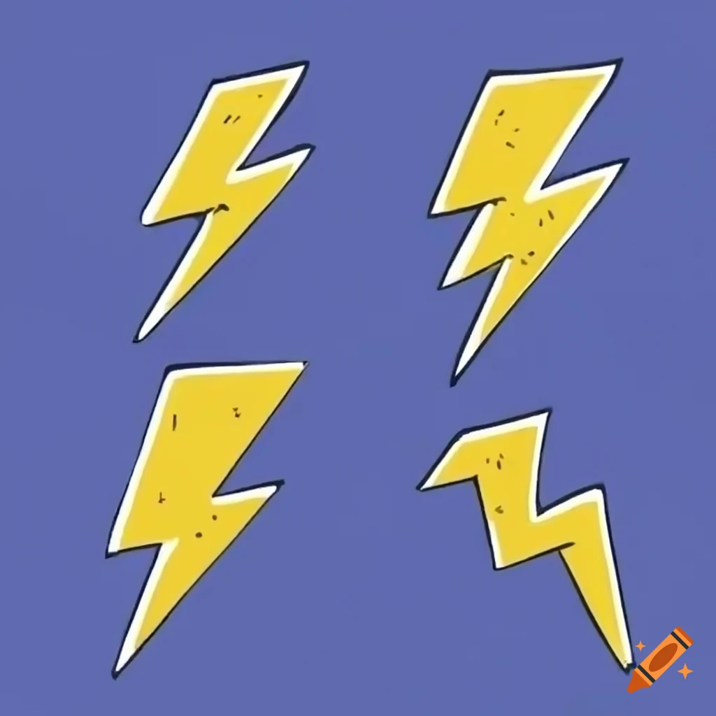 Cartoon lightning bolt illustration on Craiyon