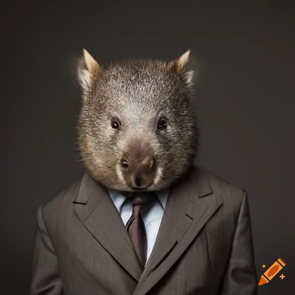 Illustration of a stylish anthropomorphic wombat on Craiyon