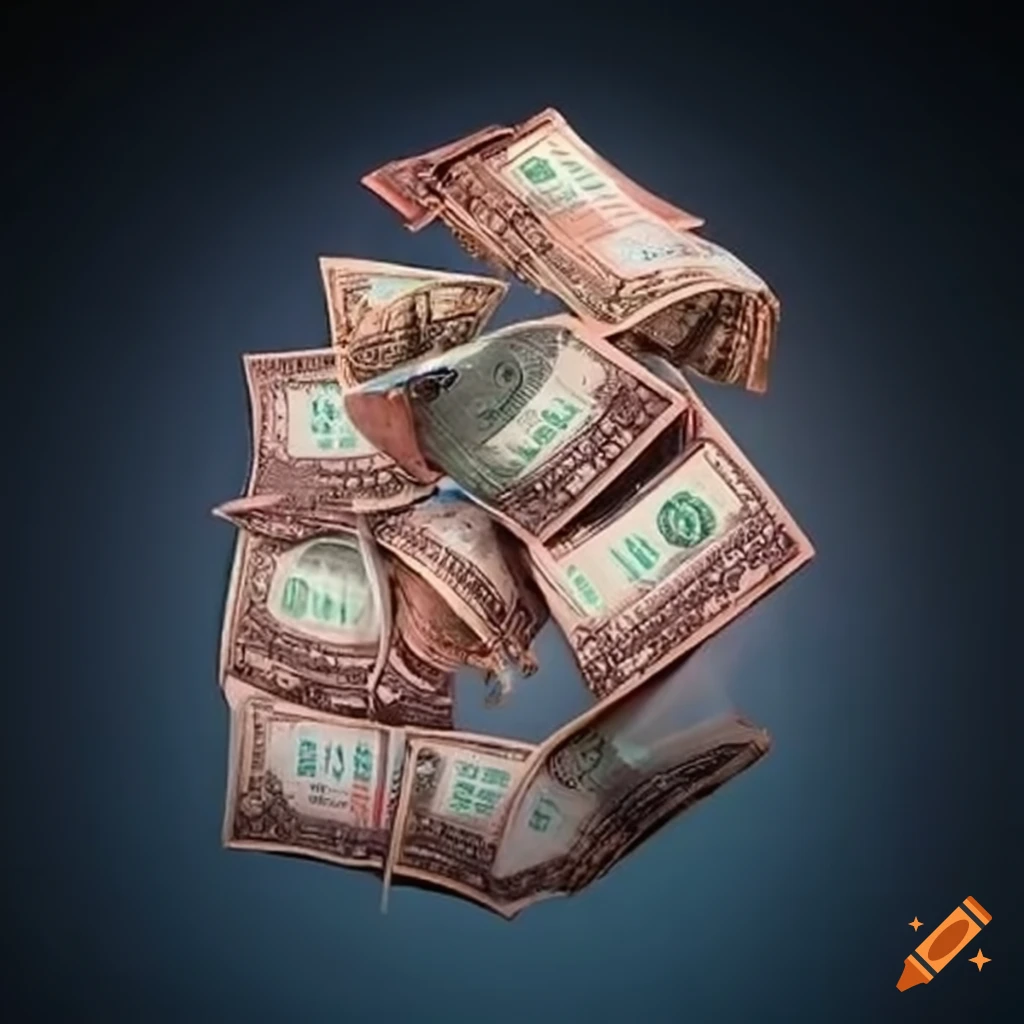 Pile of cash on Craiyon