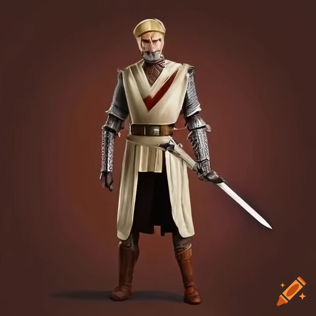 Fusion cosplay of Zeke Jaeger and Obi Wan Kenobi on Craiyon