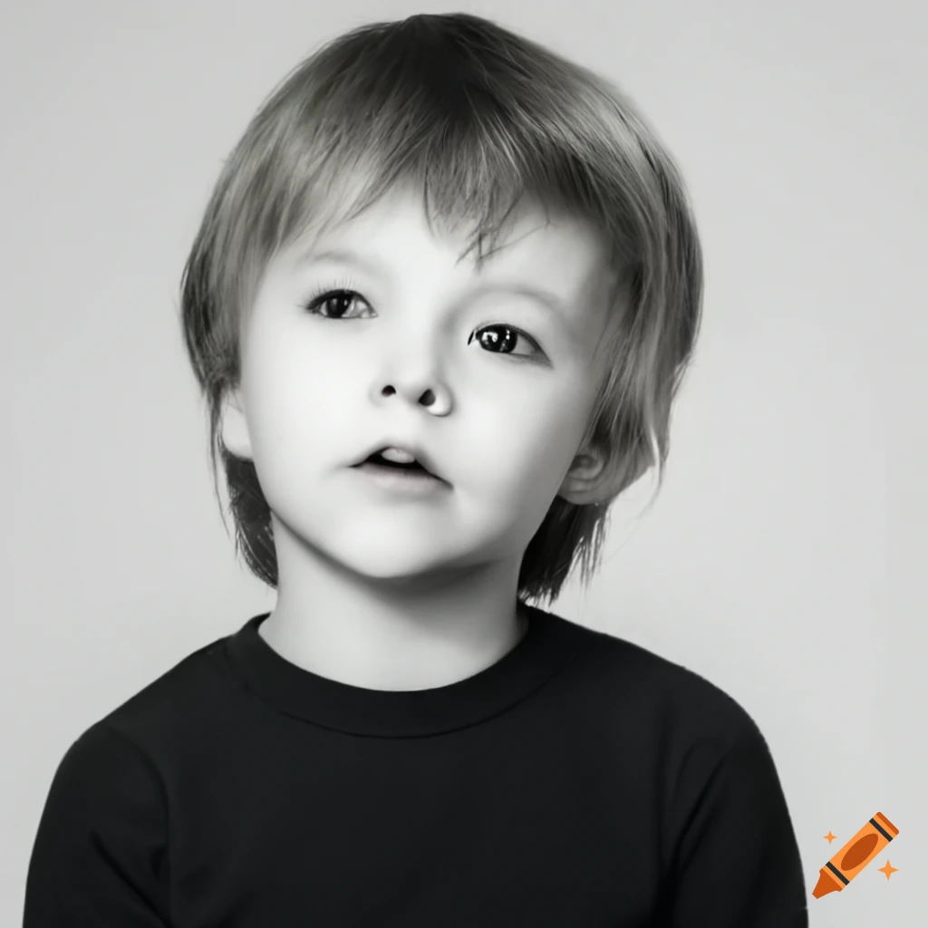 Portrait of a child with blank expression on Craiyon