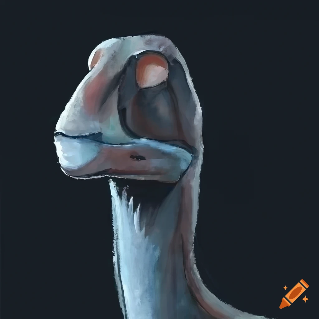 Portrait of a brachiosaurus in modigliani style