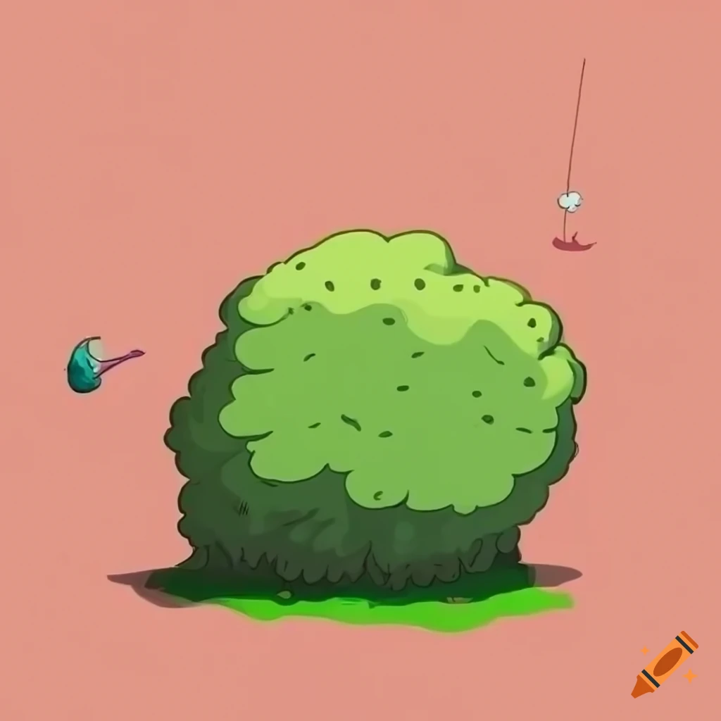 2d bushes in adventure time style on Craiyon