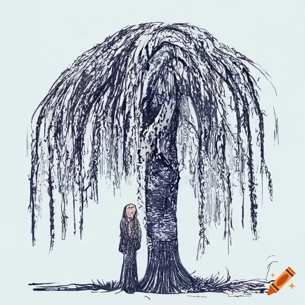 Pencil drawing of a creepy woman in the snow on Craiyon