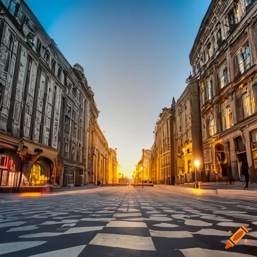 Sunny street in daylight