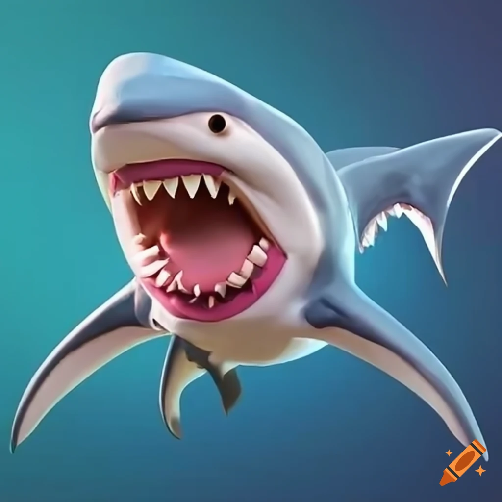 A clash royale-style shark emerging from the ground on Craiyon
