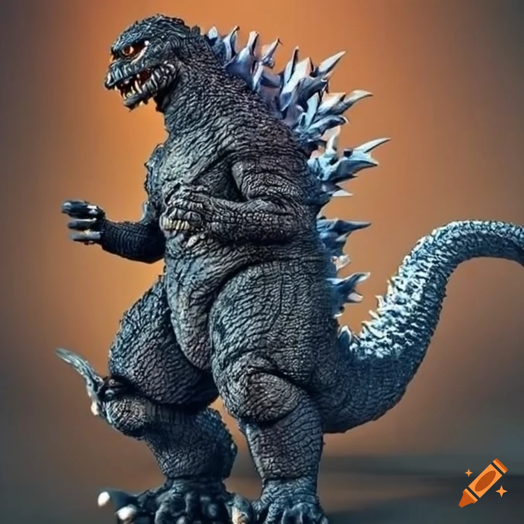 Image of Godzilla with an armored metallic body on Craiyon
