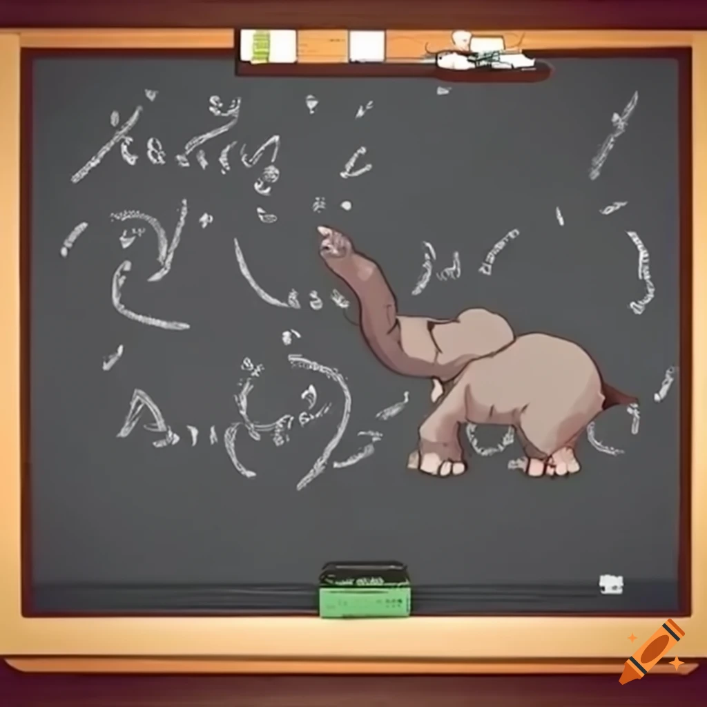 Mathematician drawing equations on a chalkboard