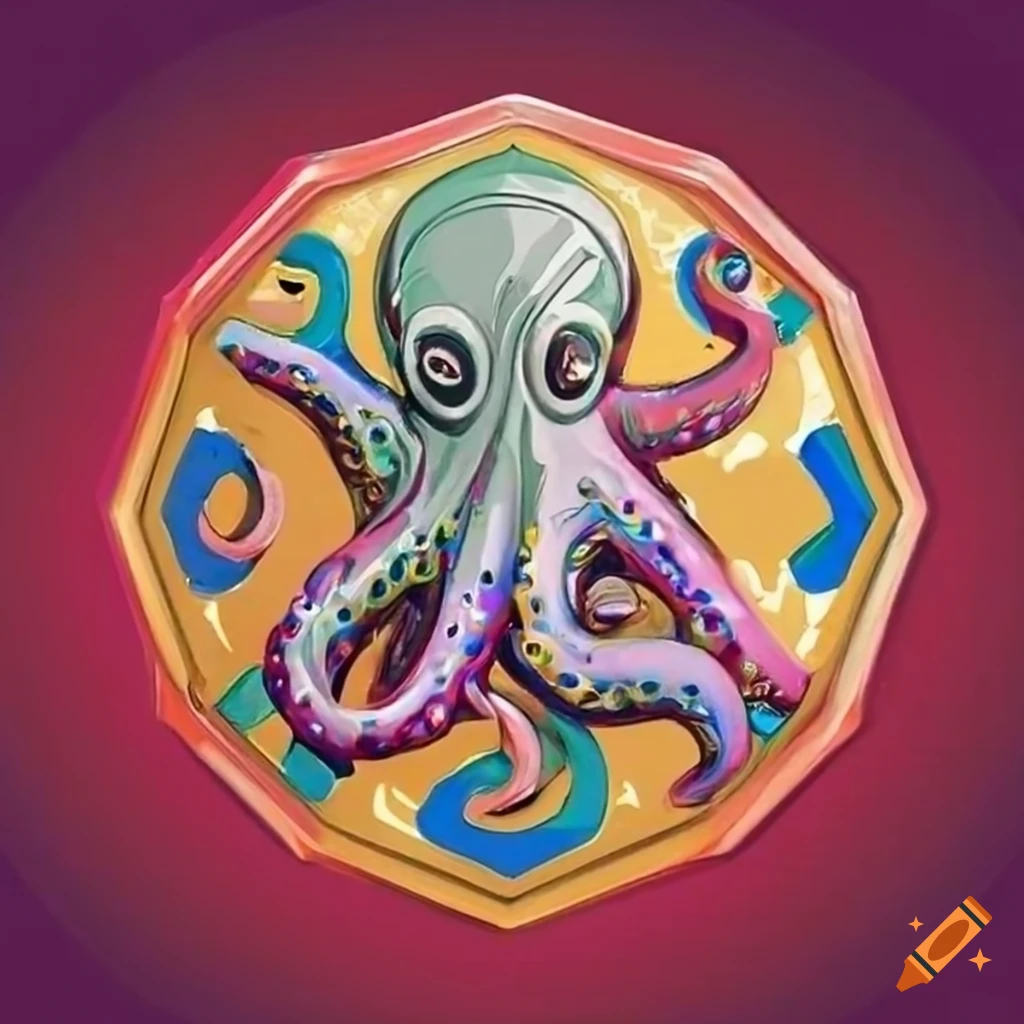 Silver coin with octopus design