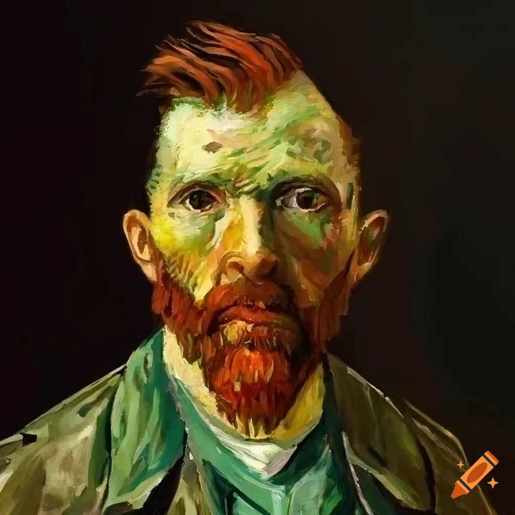 Van gogh style portrait of a brachiosaurus