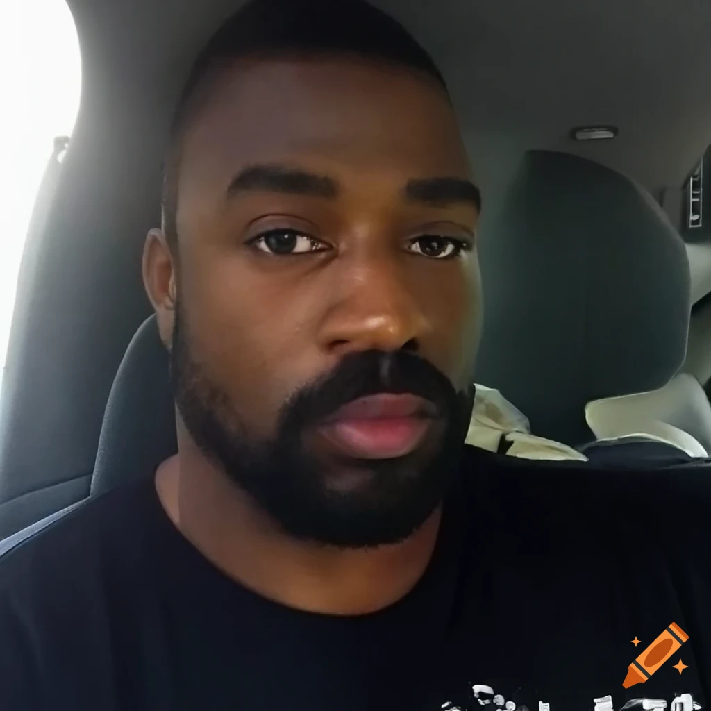 Selfie of a rugged african american man on Craiyon