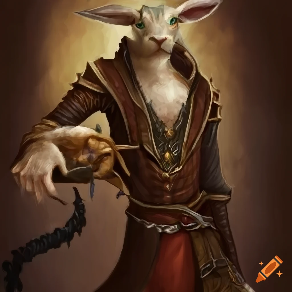 Illustration of a bard with hare-like features