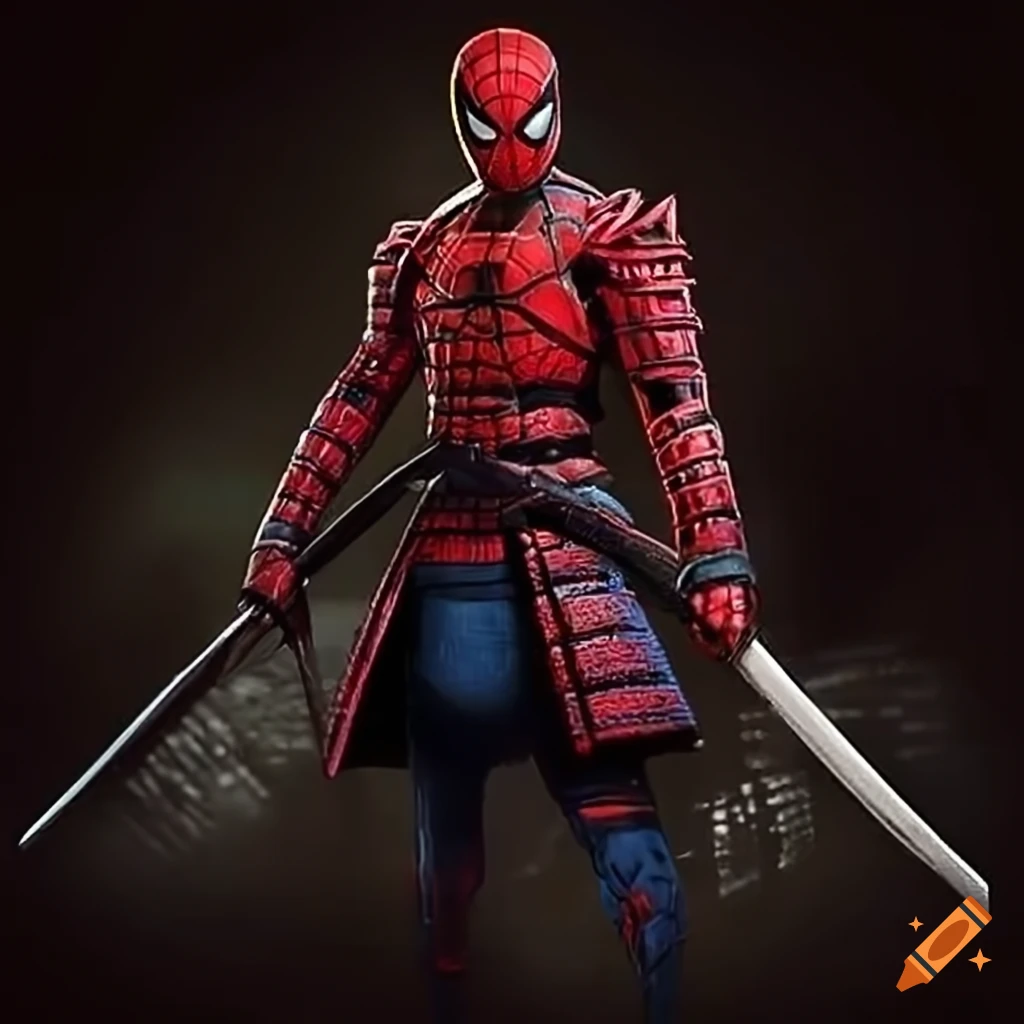 Artwork of spider-man as a samurai on Craiyon