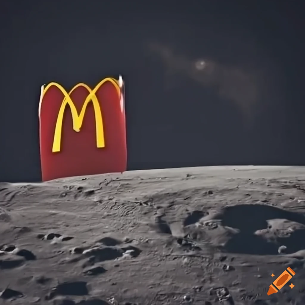 Concept art of a mcdonald's restaurant on the moon on Craiyon