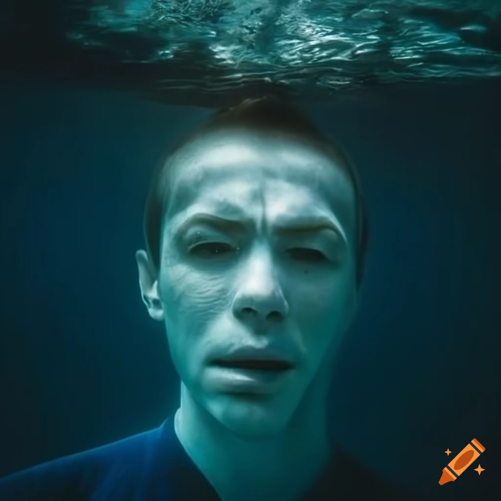 Portrait of a man underwater on Craiyon