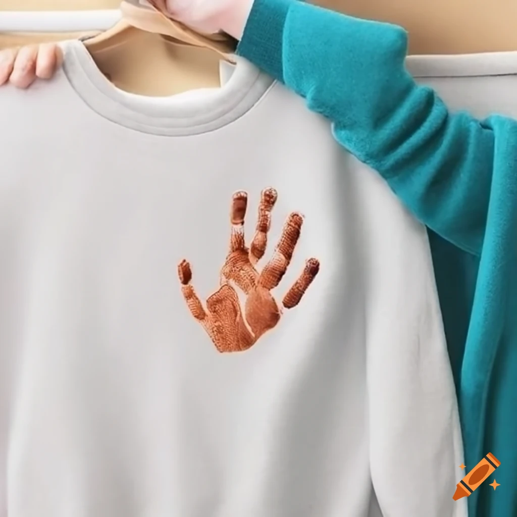 Handprint embroidered sweatshirt pattern