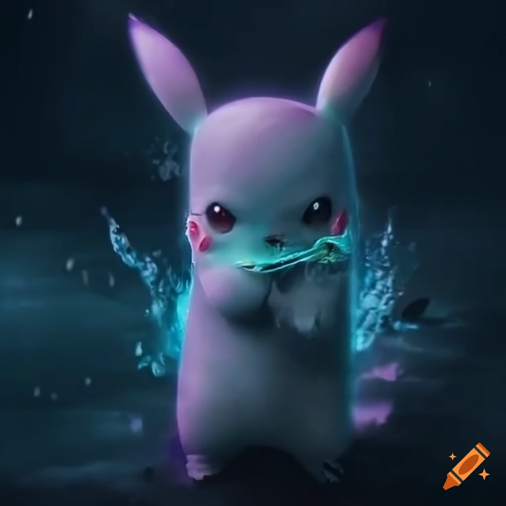 Realistic water simulation featuring pikachu