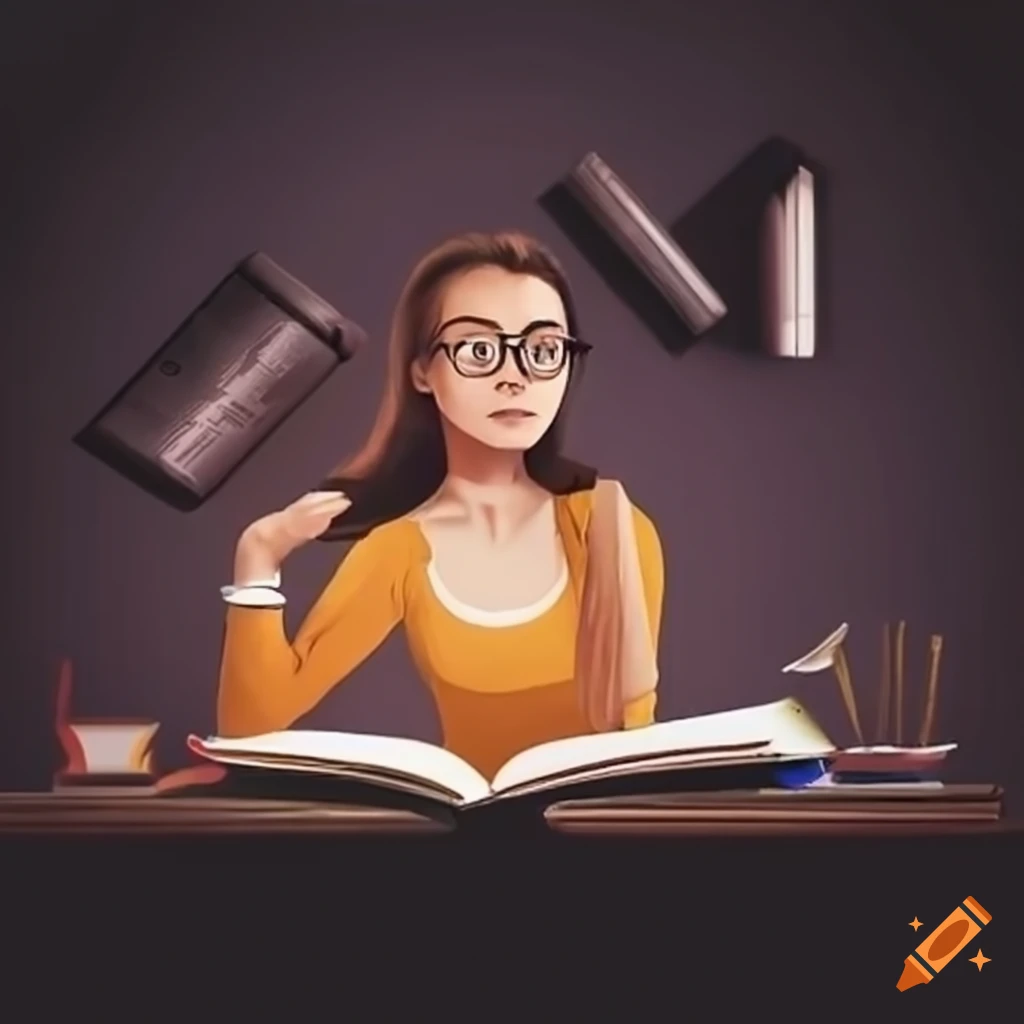 Smart student studying in an efficient manner on Craiyon