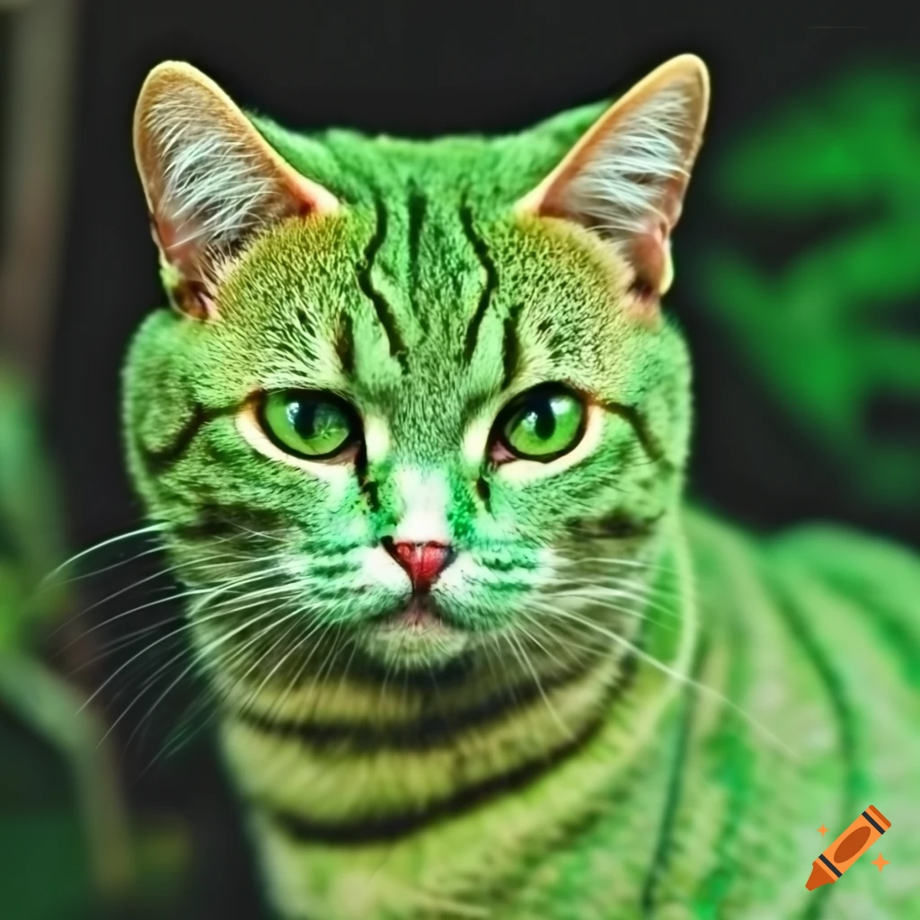 Cute green cat
