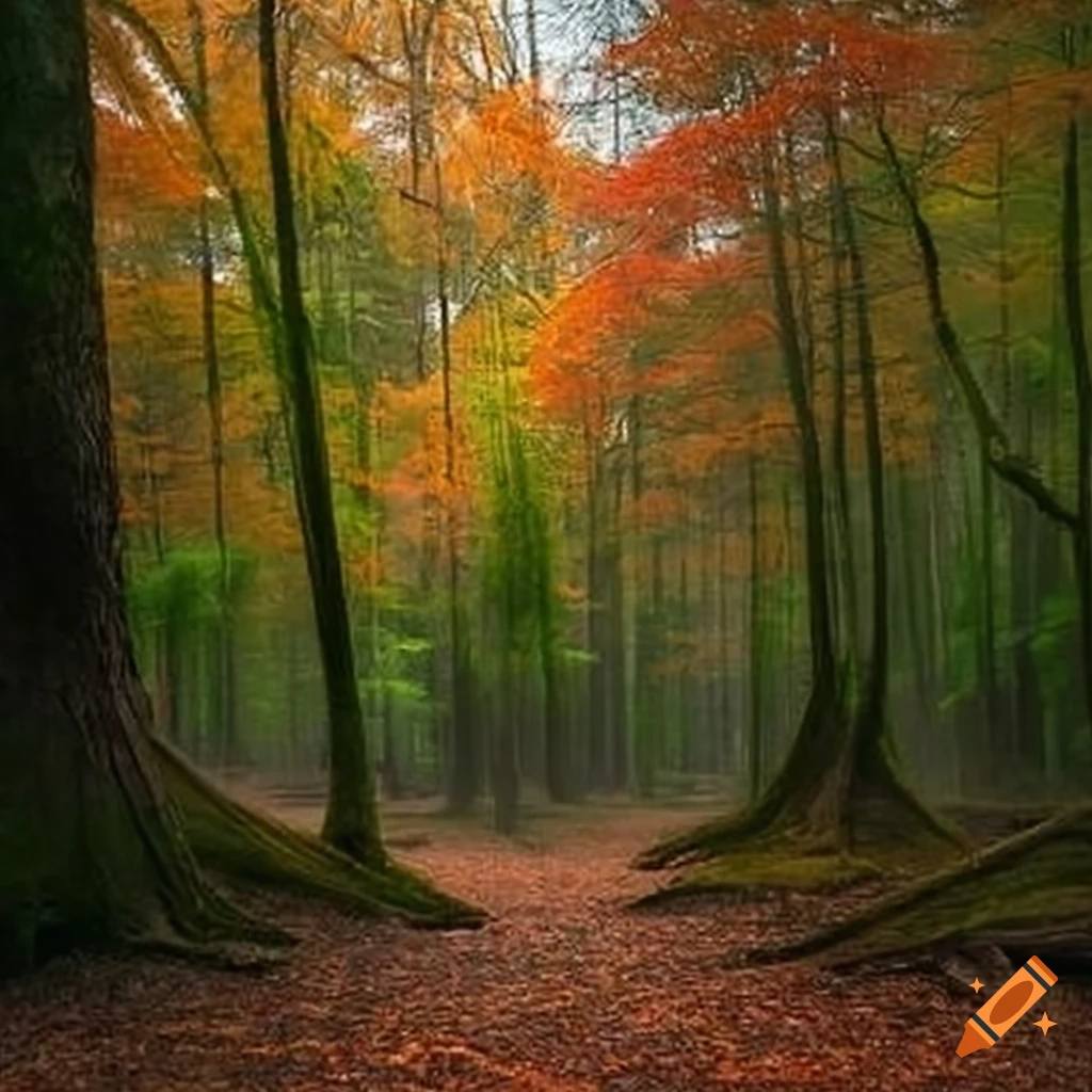 Image of an endangered forest due to climate change on Craiyon