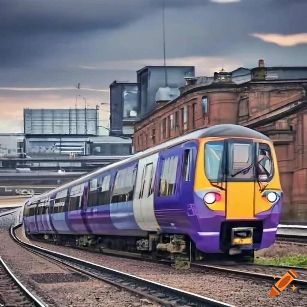 Glasgow subway train next to scotrail class 320