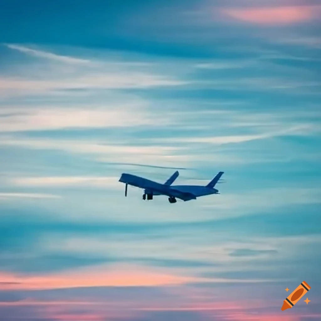 Airplane soaring through the sky with clouds on Craiyon