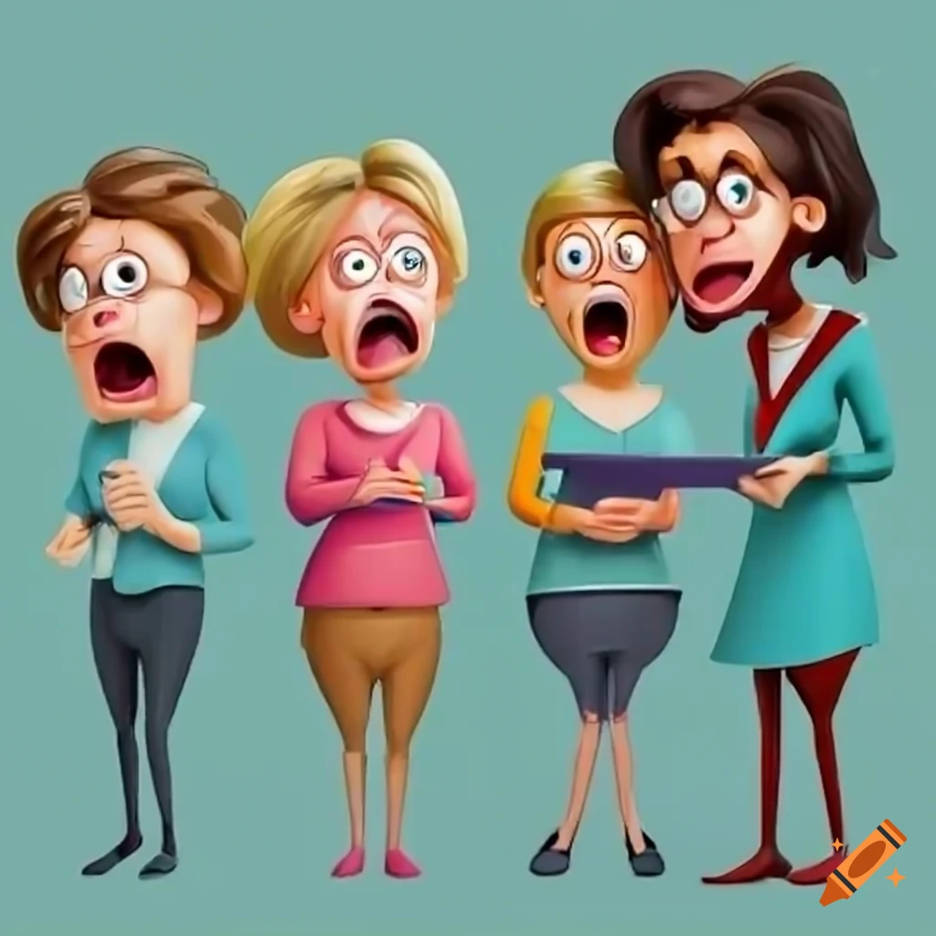Cartoon image of scared teachers