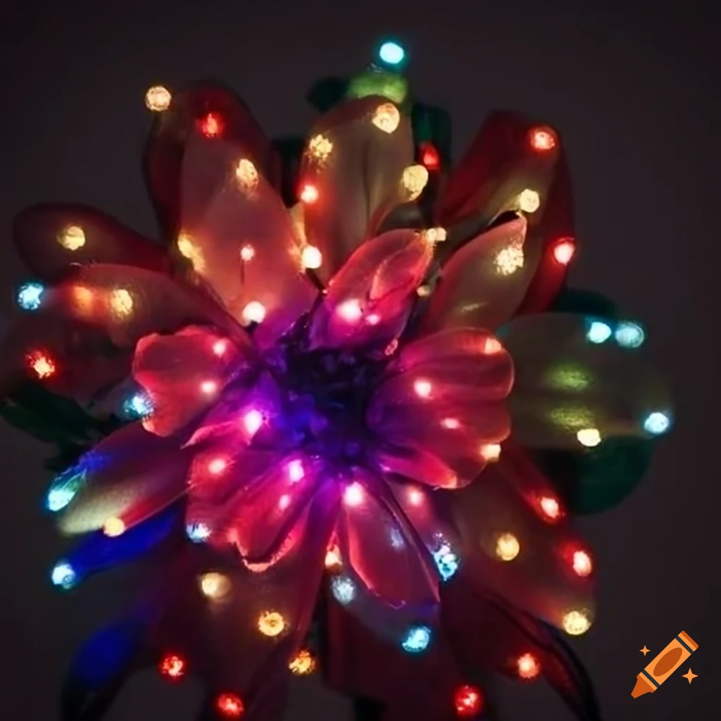 Festive flower-shaped christmas lights