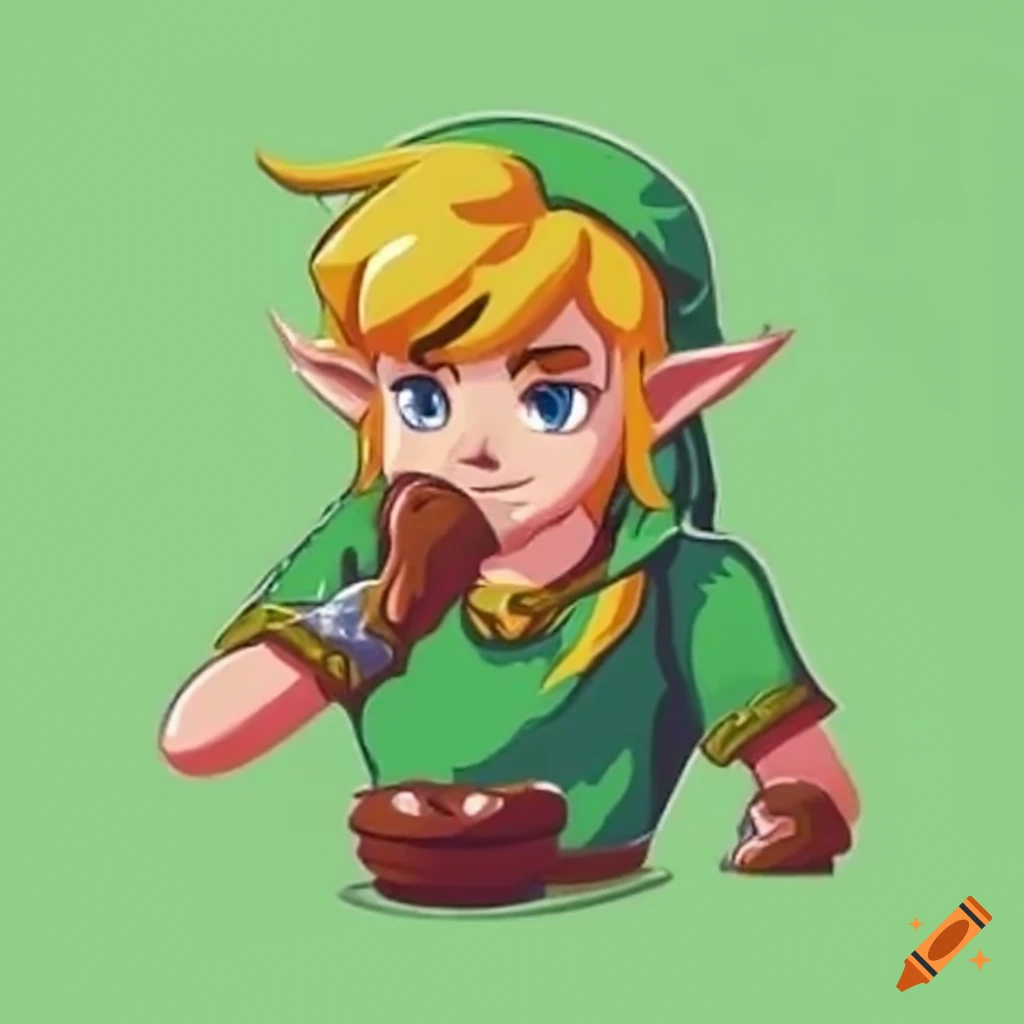 Zelda eating nutella on Craiyon