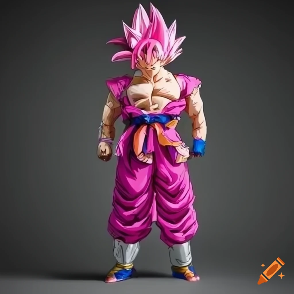 Illustration of pink goku on Craiyon