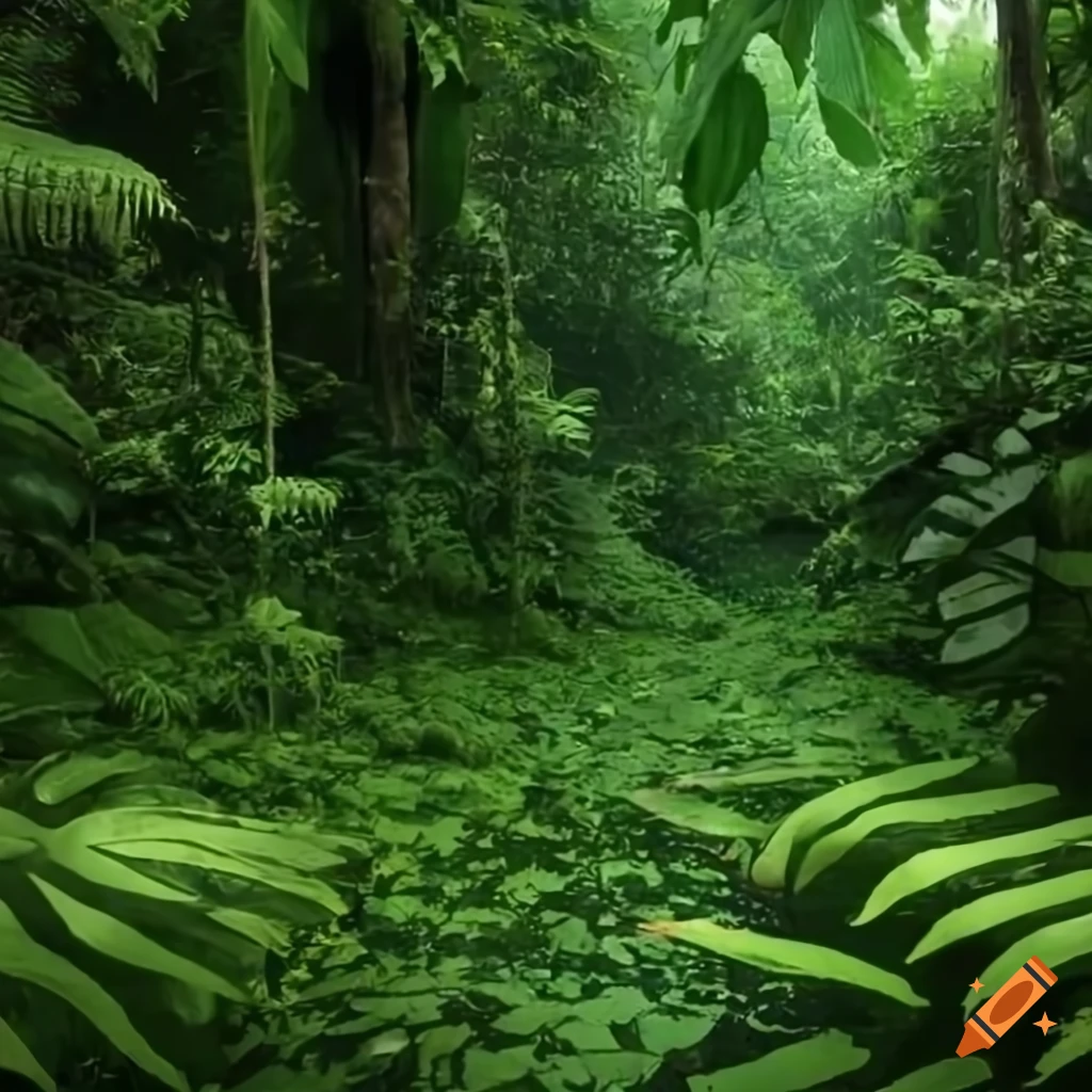 Realistic jungle background on Craiyon