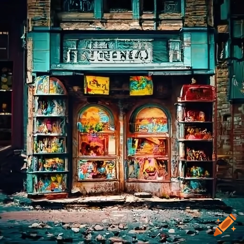 Eerie image of an abandoned toy store in europe