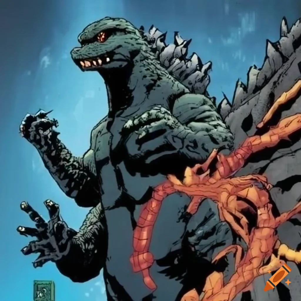 Godzilla and destroyer combined artwork on Craiyon